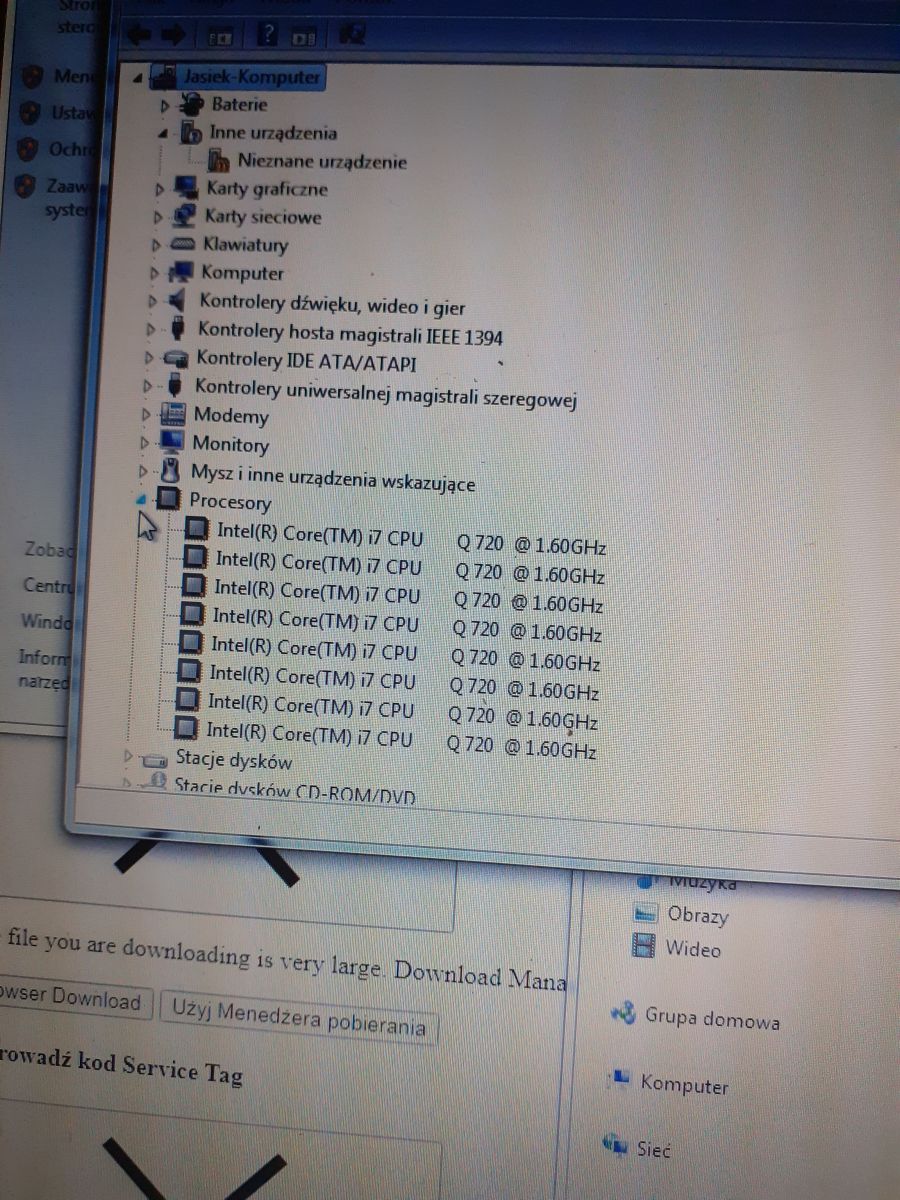 Intel core i7-720QM jak zainstalować sterownik turbo
