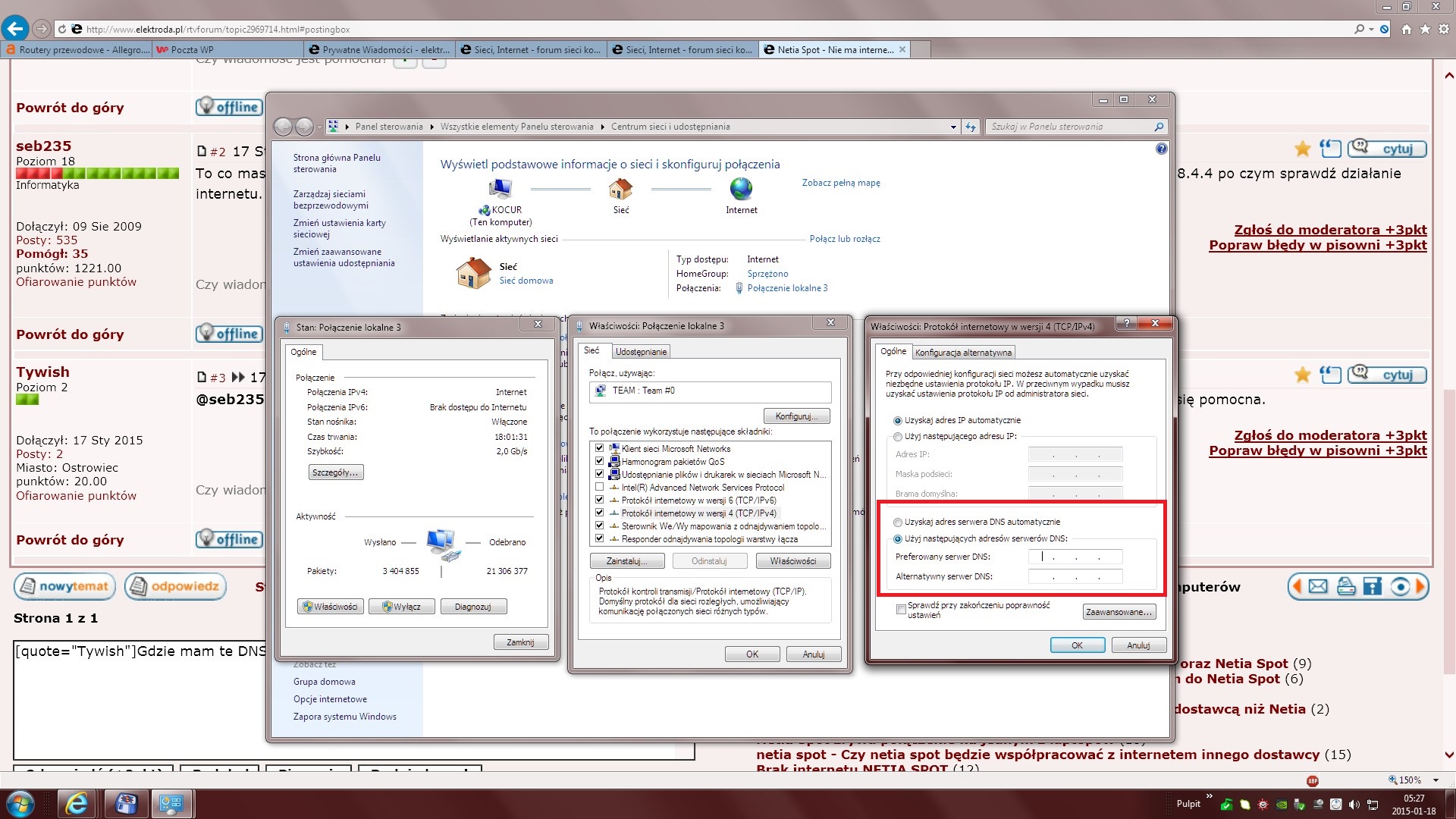 Netia Spot - Nie ma internetu na jednym z komputerów