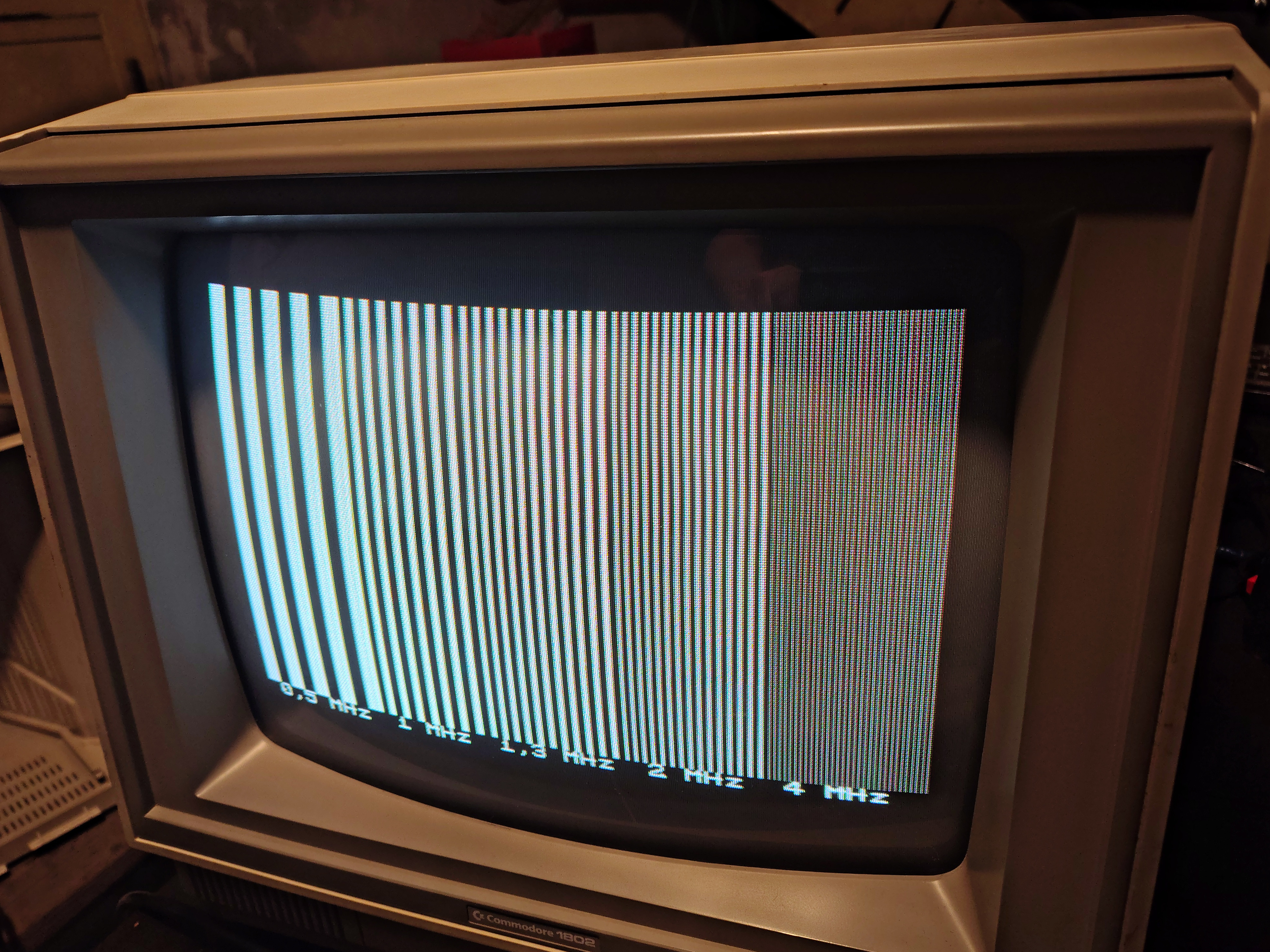 Commodore 1802 + C64 - poświaty RGB i zlewanie kolorów, co sprawdzić?