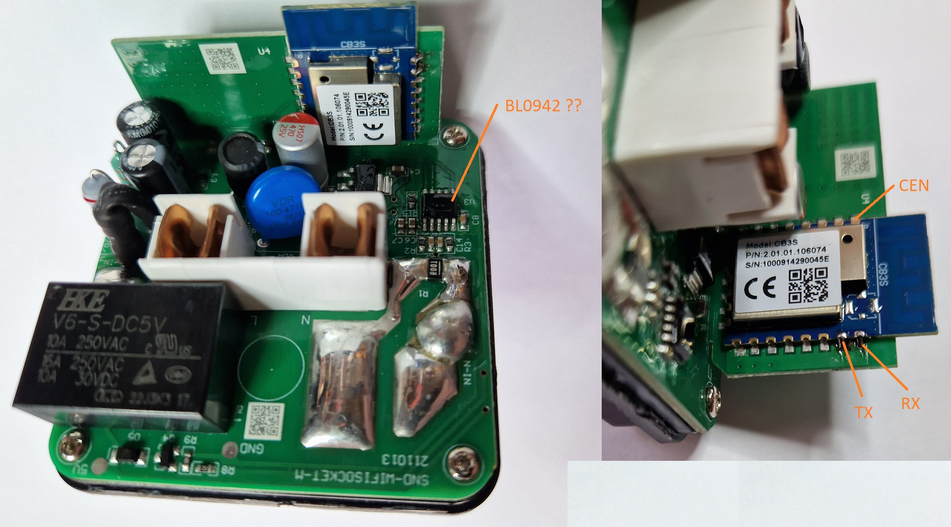 [BK7231N/CB3S] Schneider Wiser smart socket - teardown, CB3S, BL0942