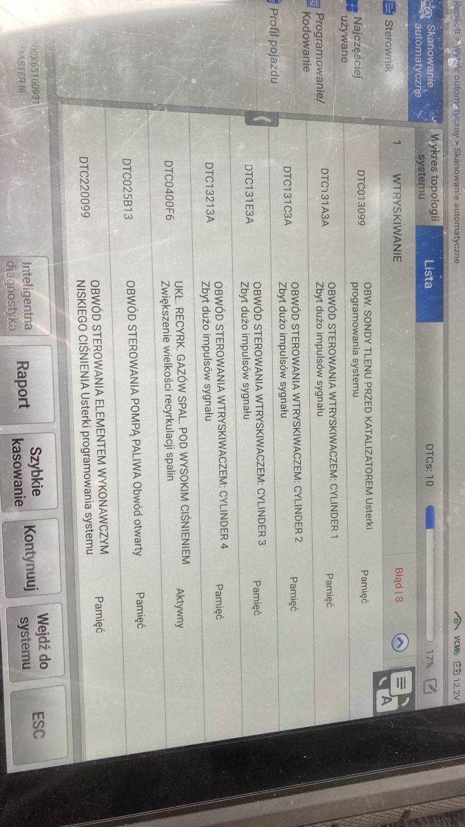 Master 2020-sid321 skontroluj układ wydechowy, wtrysku paliwa, pomocy podjazdu pod gore