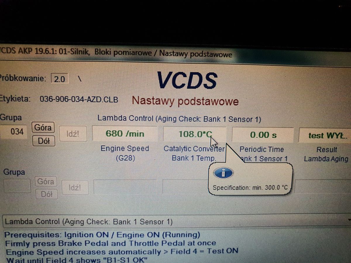 1.6 16V AUS - Czy druga sonda lambda aktywuje się po nagrzaniu?