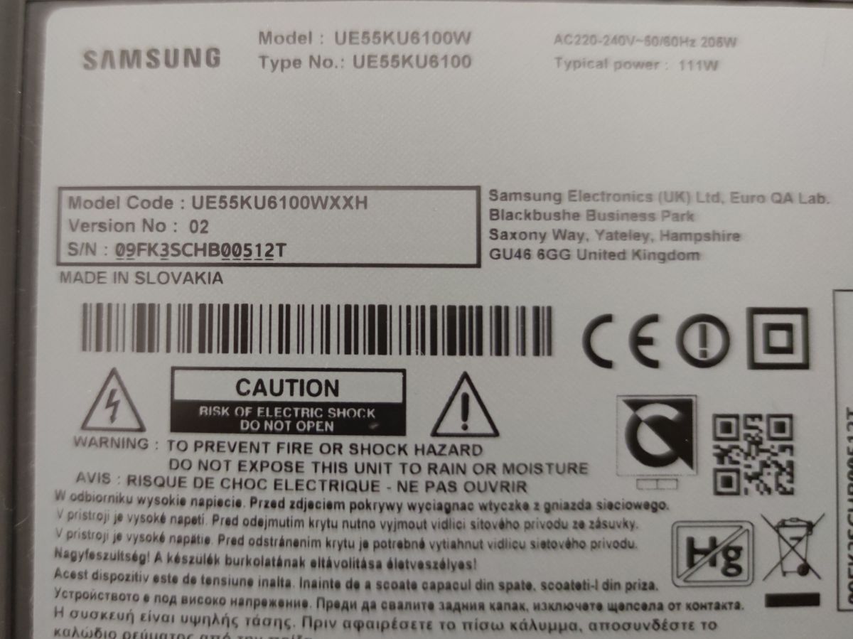 Samsung UE55KU6100W - pojawiający się i znikający napis Smart TV