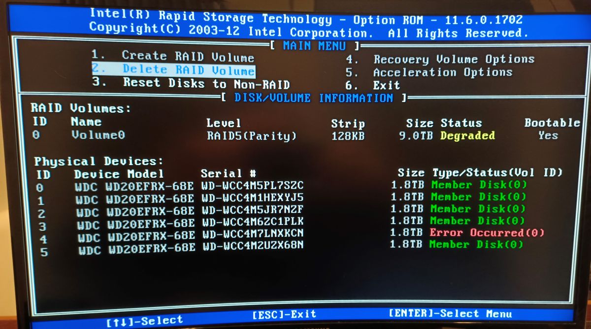 Awaria macierzy RAID 5 na jednostce Actina Solar z płytą Supermicro ...