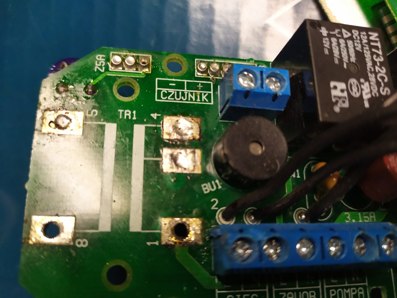 Sterownik kominka Wojtuś RT-03b - spalony transformator