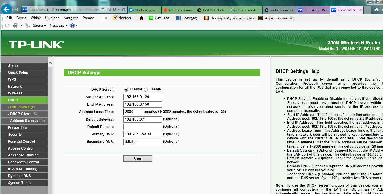 TP-LINK TL-WR841N - - jak podłączyć do modemu TELE2 (THOMSON SPEEDTOUCH ...
