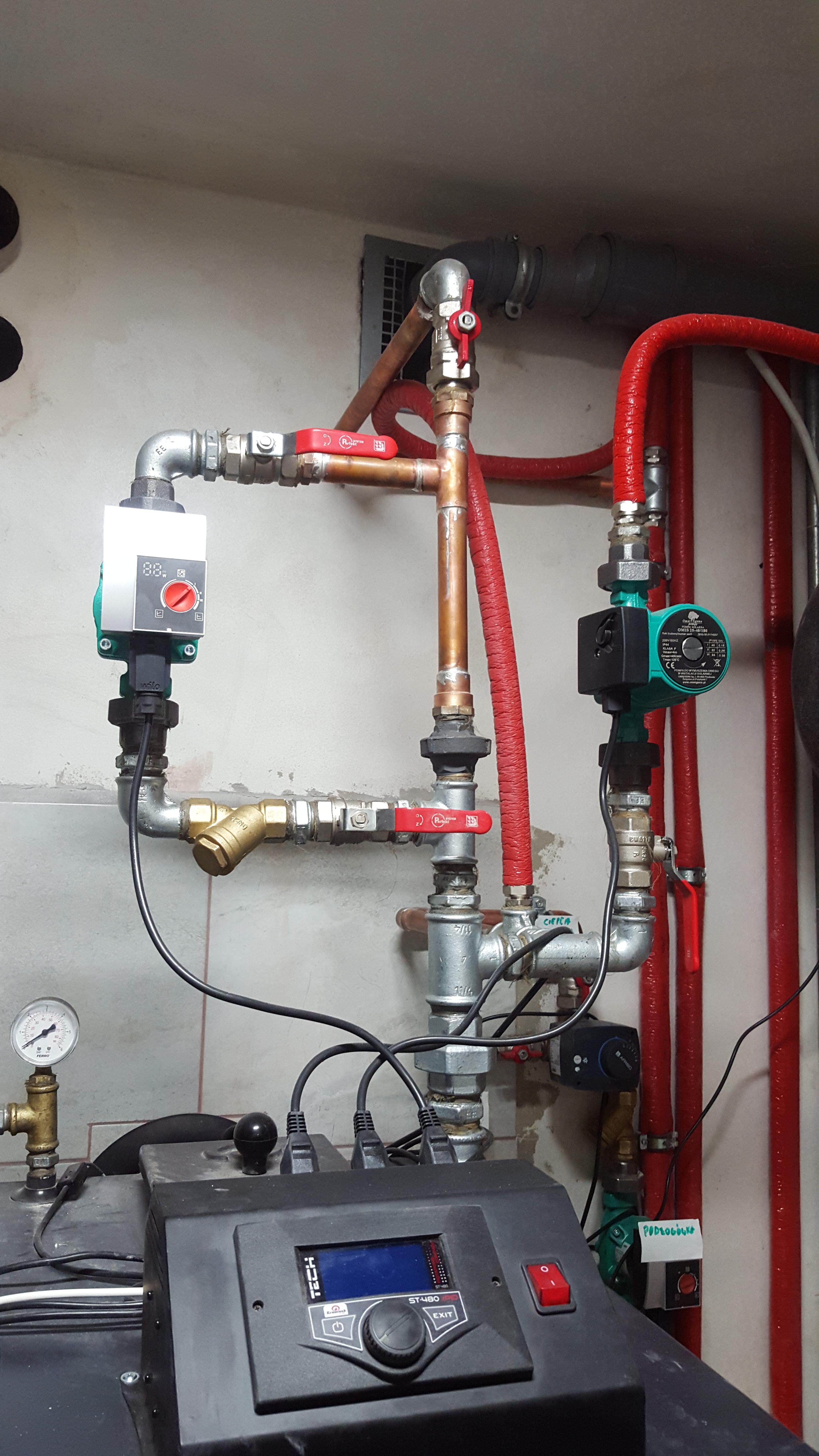 [Inne] schemat podłączenia ogrzewania centralnego z podlogowka