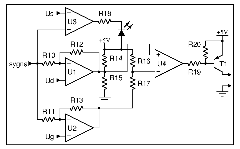Komparator okienkowy załączający przekaźnik w oknie - 3