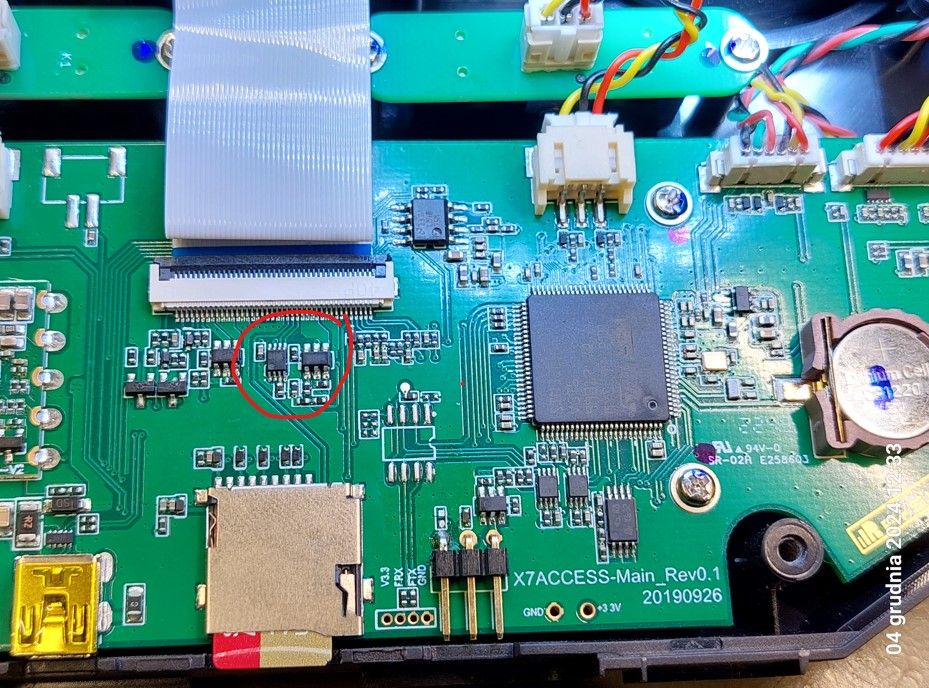 Taranis QX7 Access - zwarcie pinów, identyfikacja uszkodzonych układów