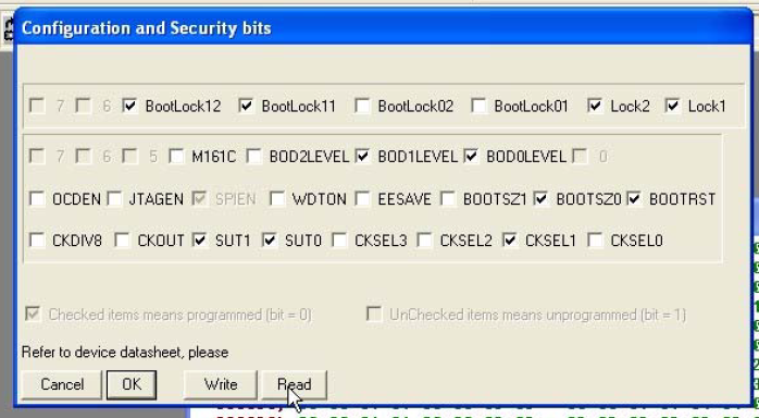 atmega 162 - Kontroler nie daje się zaprogramować w PonyProg