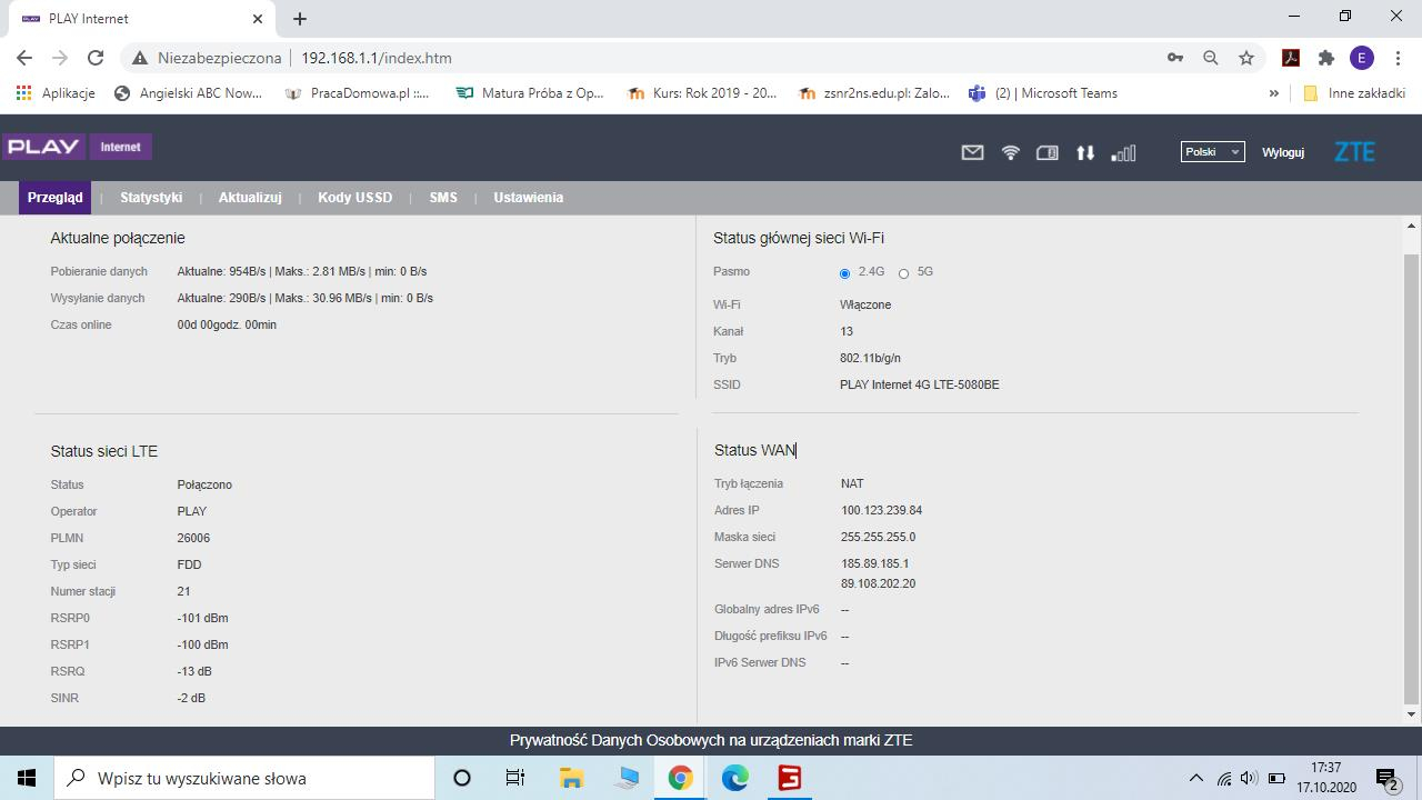 ZTE LTE wf830 Router Troubleshooting: Internet Hangs, Band Settings ...