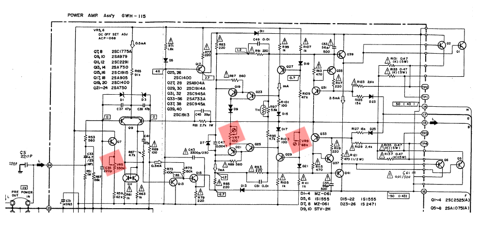 Pioneer SA-8800 - jak prawidłowo wyregulować potencjometry końcówek mocy?