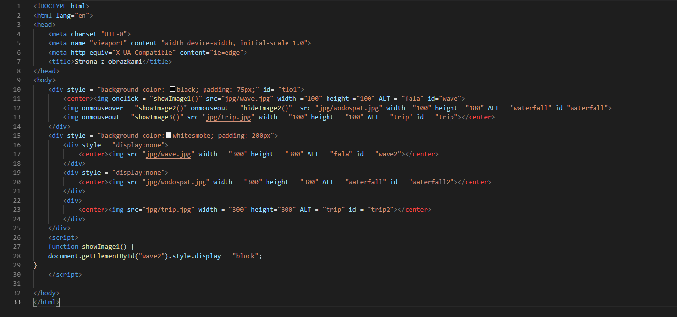 [Rozwiązano] [HTML] [JS] Onmouseclick, onmouseover, zastosowanie ...