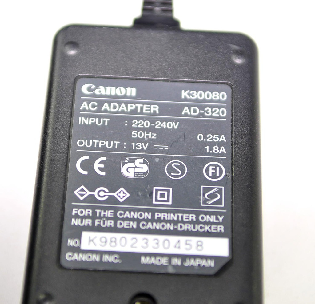 Canon BJC-80 - brak reakcji na zasilacz BJ-30, jak namierzyć usterkę?