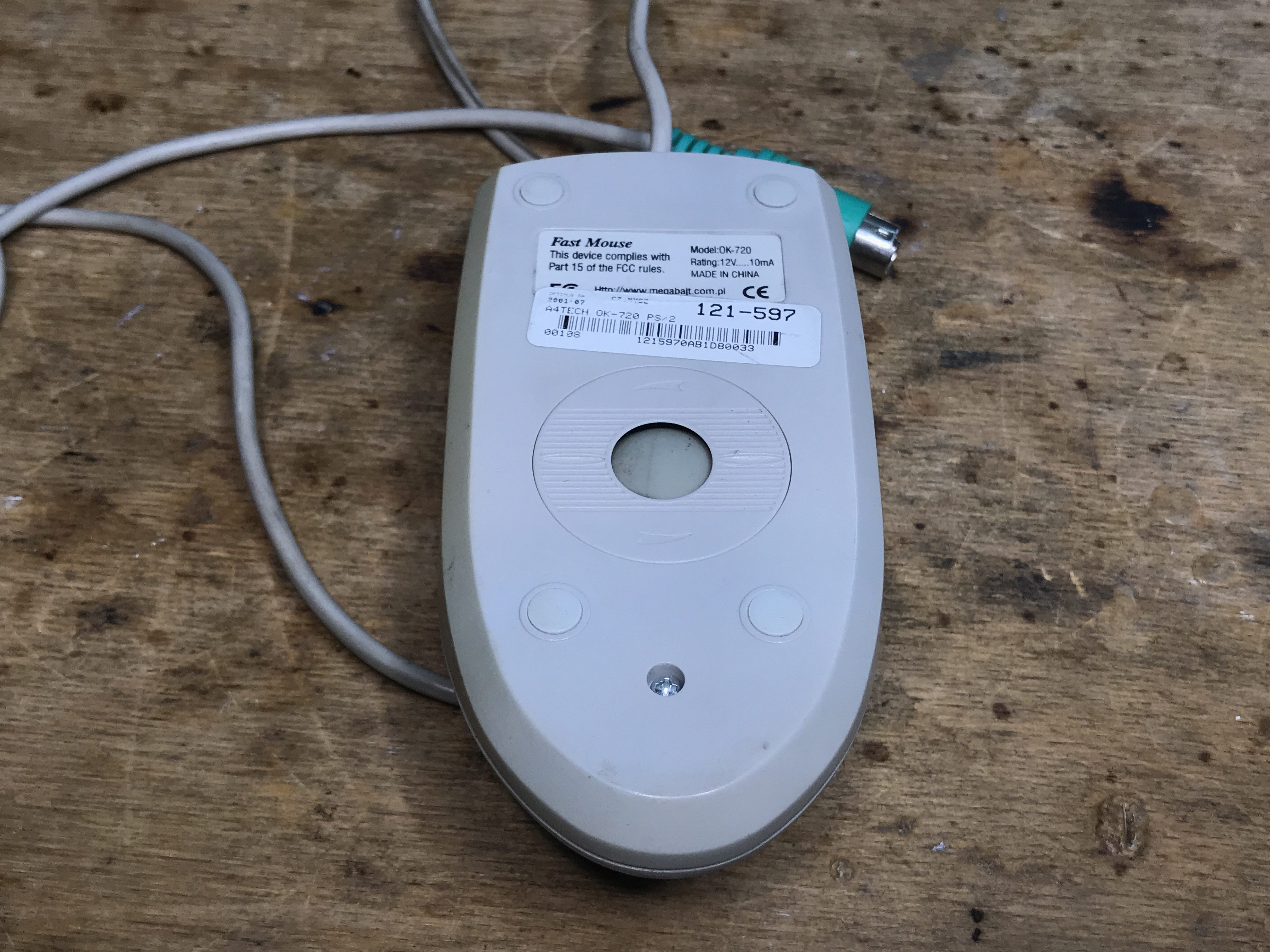 Mouse museum - gallery - inside an old PS/2 ball mouse, how does it work?