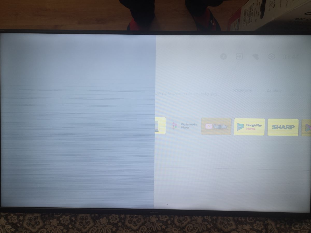 [Rozwiązano] Sharp 50BL3EA T-con czy matryca. Czarny ekran lub pół obrazu