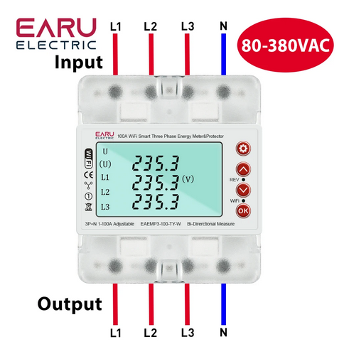 EARU SMTONOFF 3 Phase Energy Meter (CB3S/BK7231N) - 100A Firmware Backup