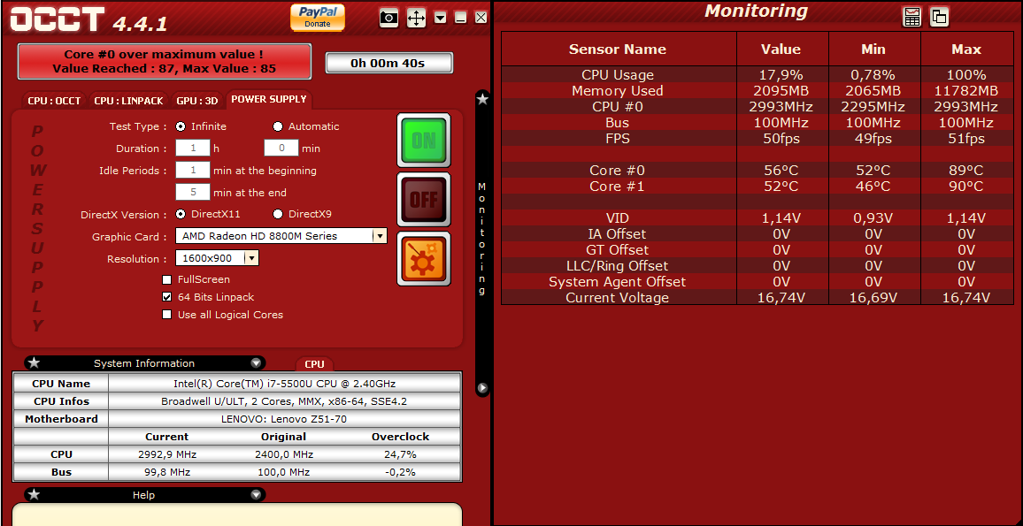 Lenovo z51-70, 16GB RAM, AMD R9 M375 - tylko 25 FPS w WOT na średnich ...