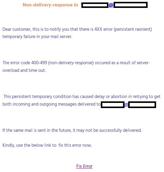 Wiadomośc: Temporary Failure (Non-Delivery-Desponse) Mail Server Time-Out