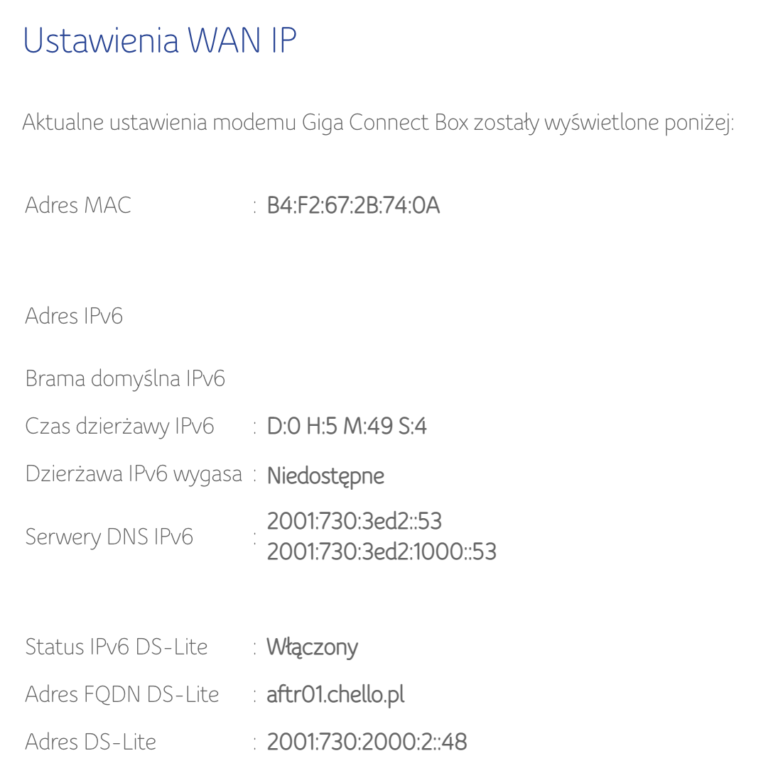 Konfiguracja IP v4 i v6 w modemie Giga Connect Box (UPC): Wykrywanie ...