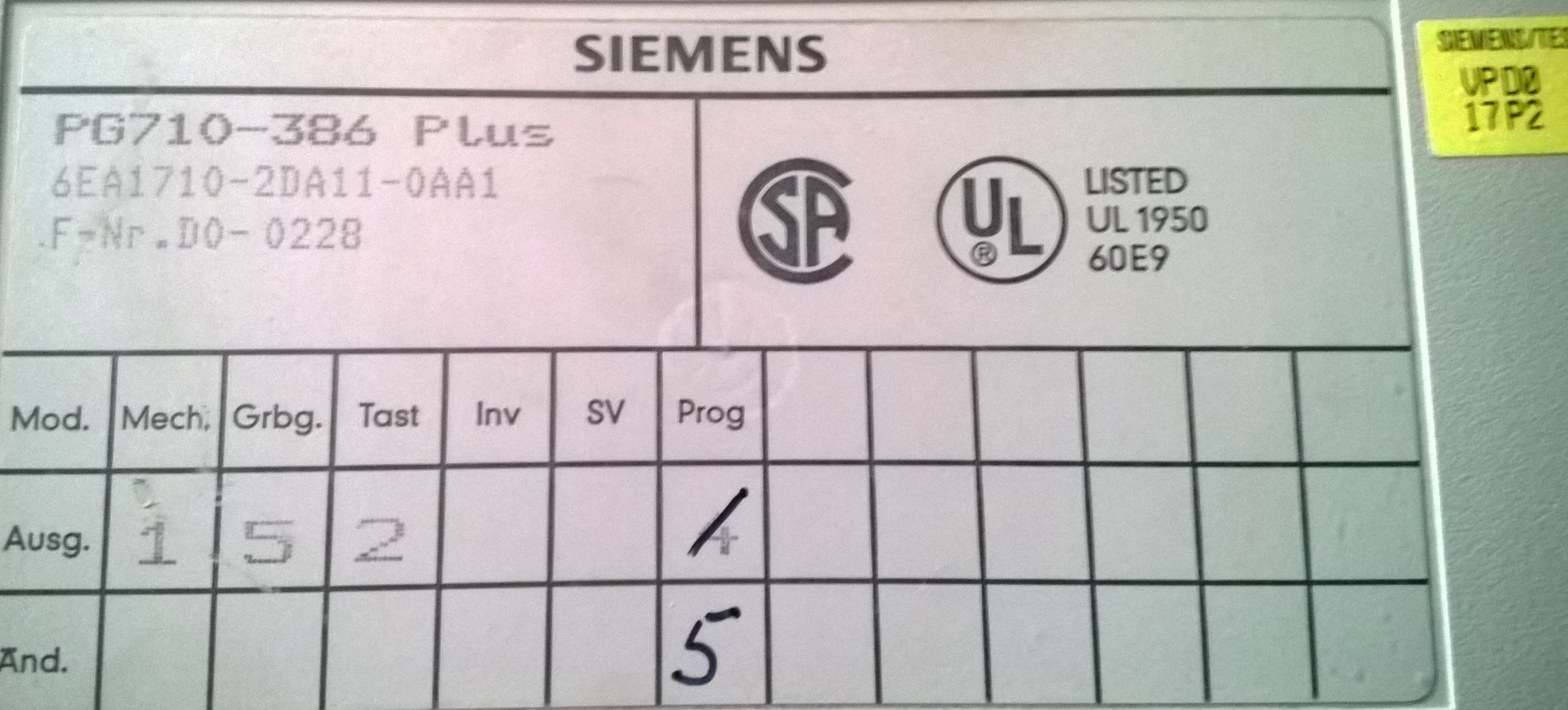 Sprzedaż: Programator PG 710 Simatic S5, Intel 386SL, Kompletny, 7000 zł