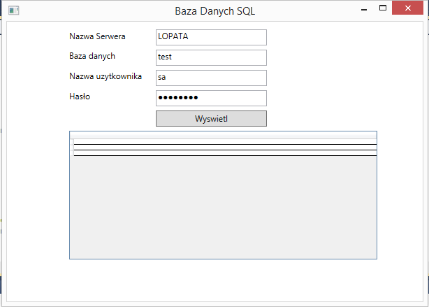 C# - DataGrid nie wyświetla danych z bazy MS SQL - elektroda.pl