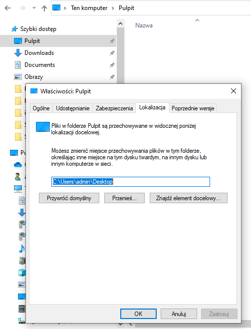 [Rozwiązano] Samsung R530 - Instalacja W7/W10-zniknął katalog "pulpit".