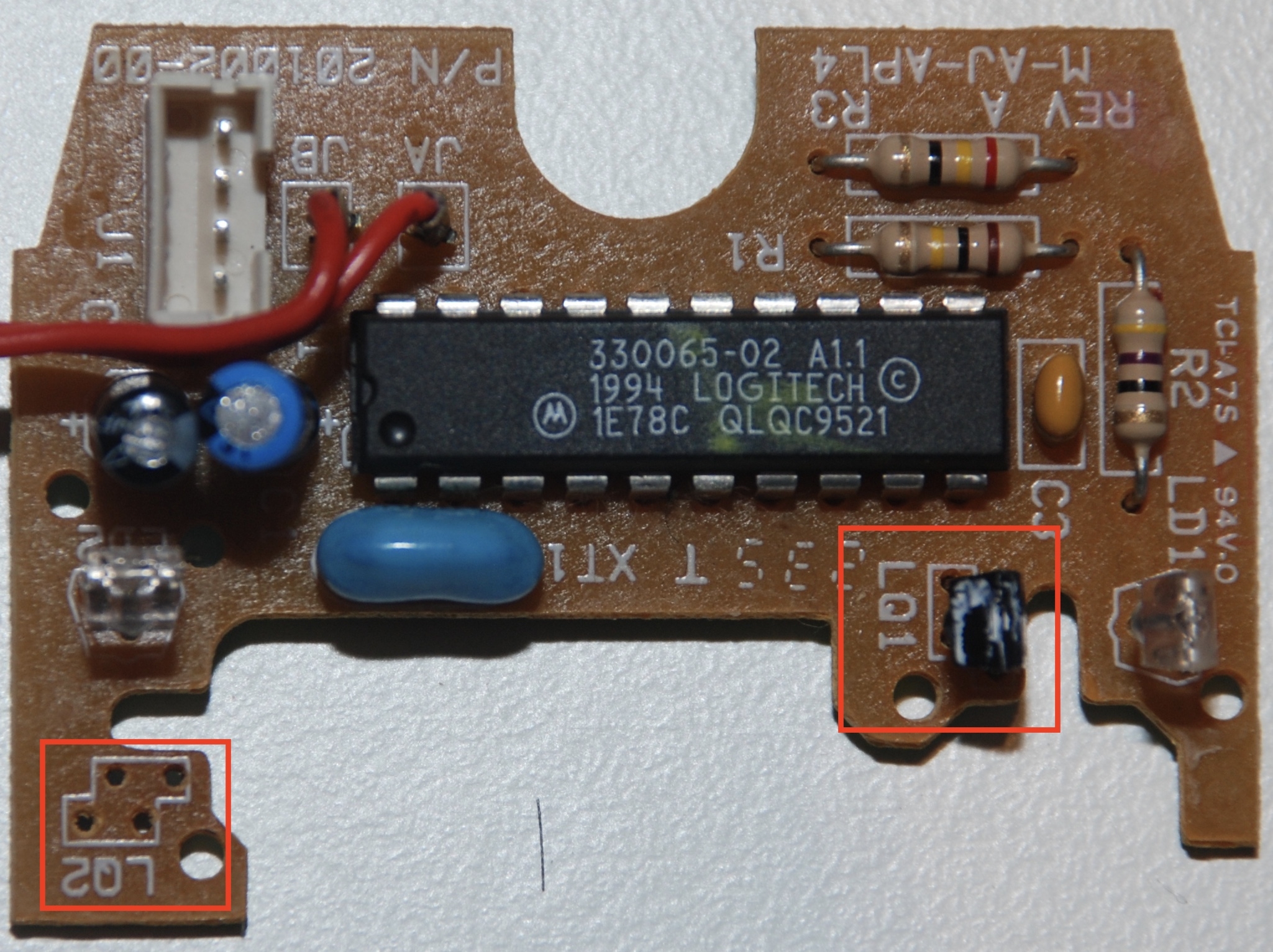 ADB Apple Mouse II - Sensor / detektor ruchu myszki - jaki to element?