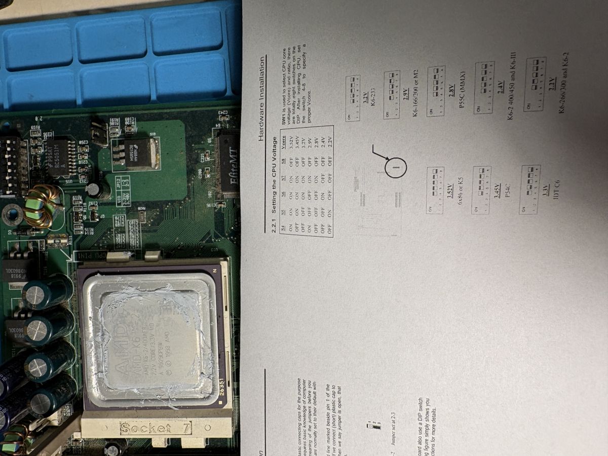 AOpen AX59 Pro + AMD K6, brak obrazu, brak beepów, testowane różne GPU ...