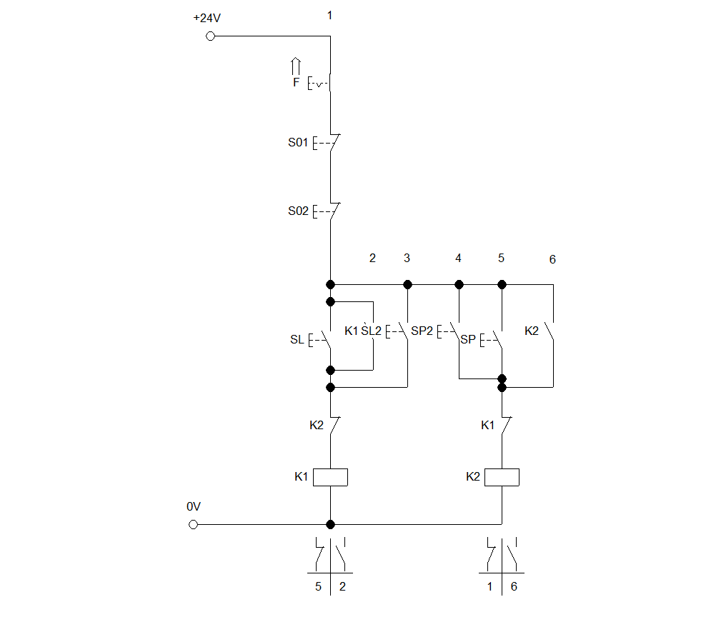 Układ prawo lewo silnika - dwie pozycje sterowania - kaseta z przyciskami