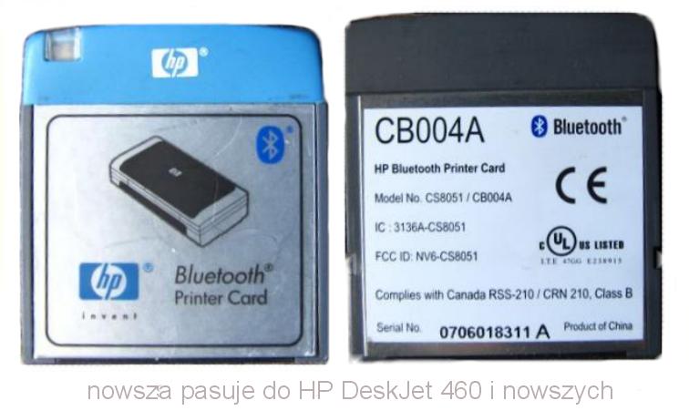 Prosze o pomoc w instalcji BT do drukarki HP DeskJet 450