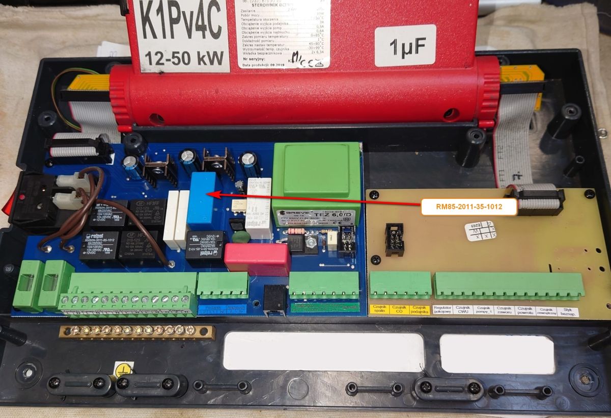 Sterownik pieca Defro k1Pv4 12-50 kW – alarm zablokowany podajnik