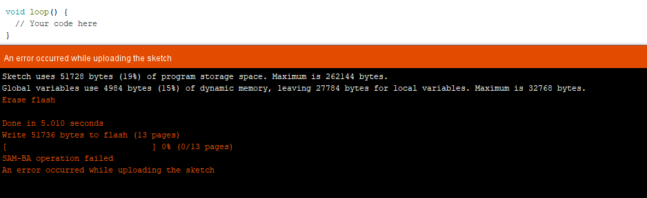 Arduino Uno R4 WiFi - SAM-BA operation failed - nie można wgrać wsadu