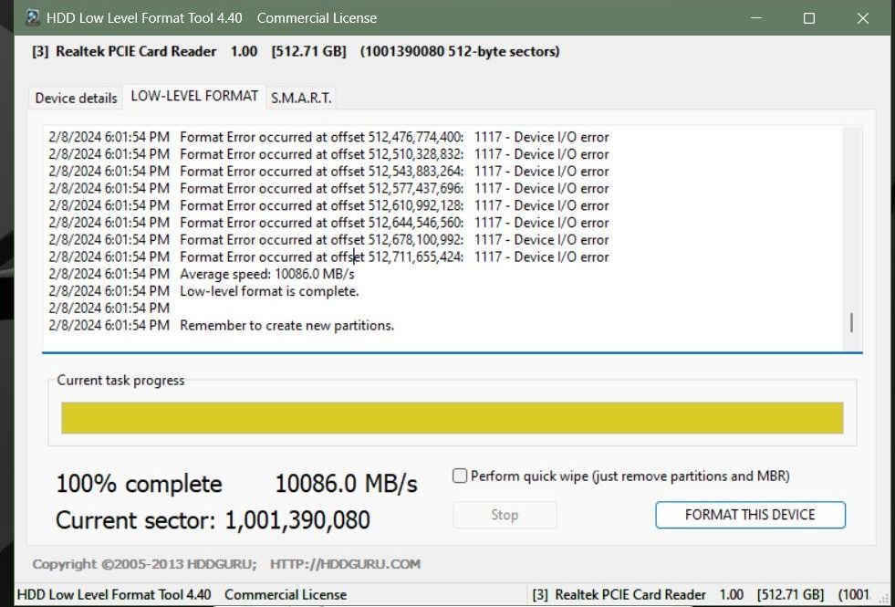 Opcje dla karty SD 512GB z atrybutem tylko do odczytu bez efektu w diskpart i EaseUS