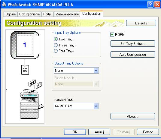 Sharp AR-M256 - gdzie znaleźć opcję duplex w czarno-białej maszynie?