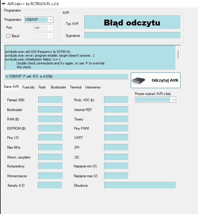 [Rozwiązano] Programator usbasp v2.0 Nie rozpoznaje procesora, po zapropgramowaniu.(windows 11)
