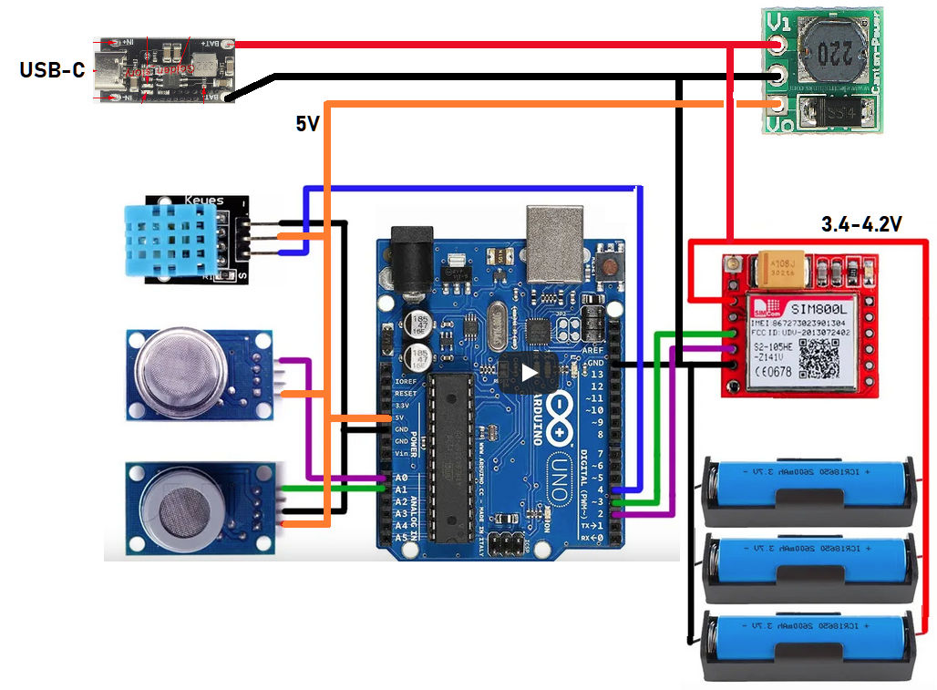 Ocena schematu zasilania Arduino Uno/Micro ogniwem 18650 i TP4056 - porady