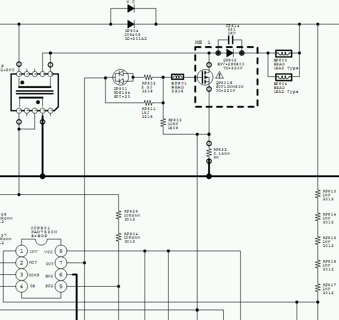 Panasonic TX-P42X10E - uszkodzony R6025ANZ w zasilaczu