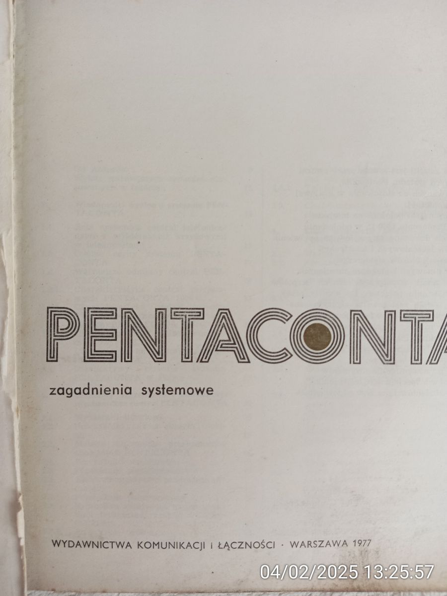 Pentaconta - Schematy urządzeń z System PENTACONTA.