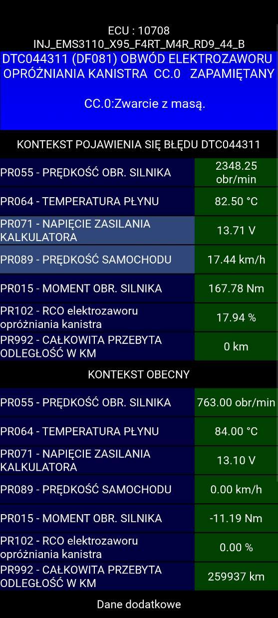 Renault Megane 3 2.0T F4RT - Błąd DTC044311 DF081, skontroluj układ ...