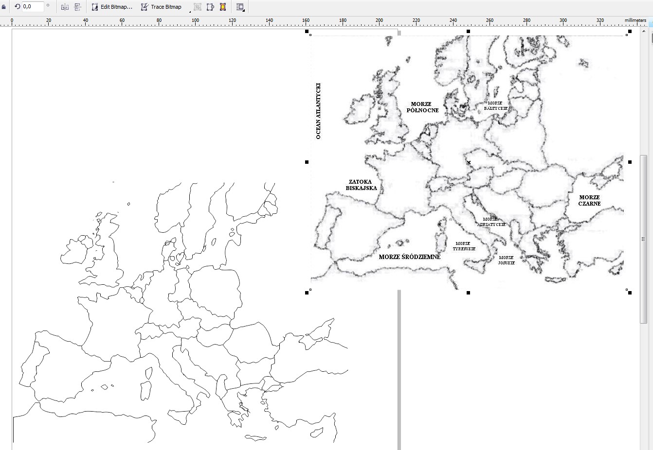Jak wyostrzyć kontury i odchudzić linie na mapie JPEG?
