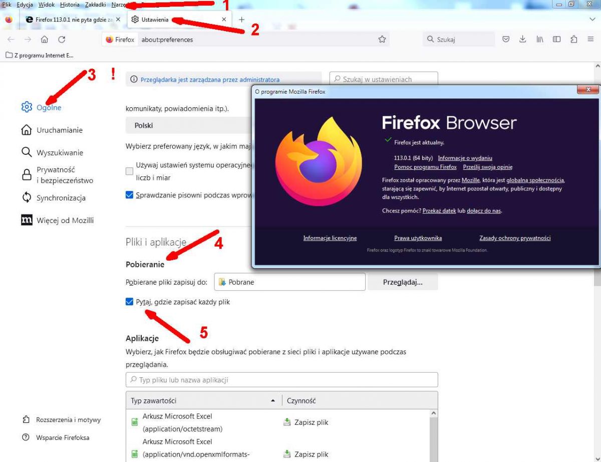 [Rozwiązano] Firefox 113.0.1 nie pyta gdzie zapisac plik