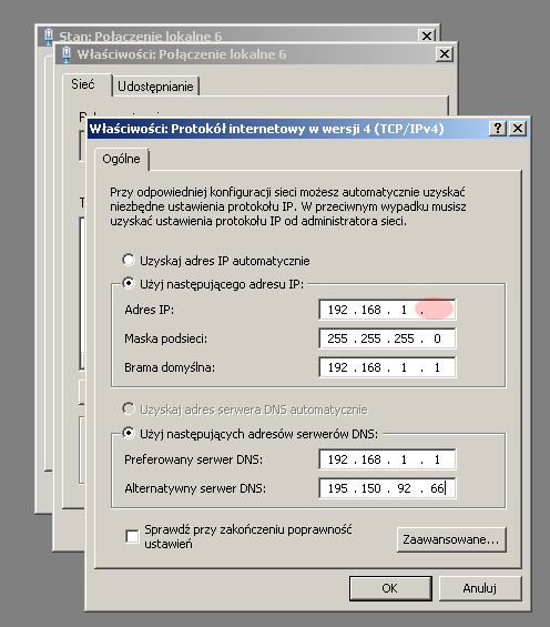 Jak zmienić adres statyczny IP w komputerze przy konflikcie numerów IP?