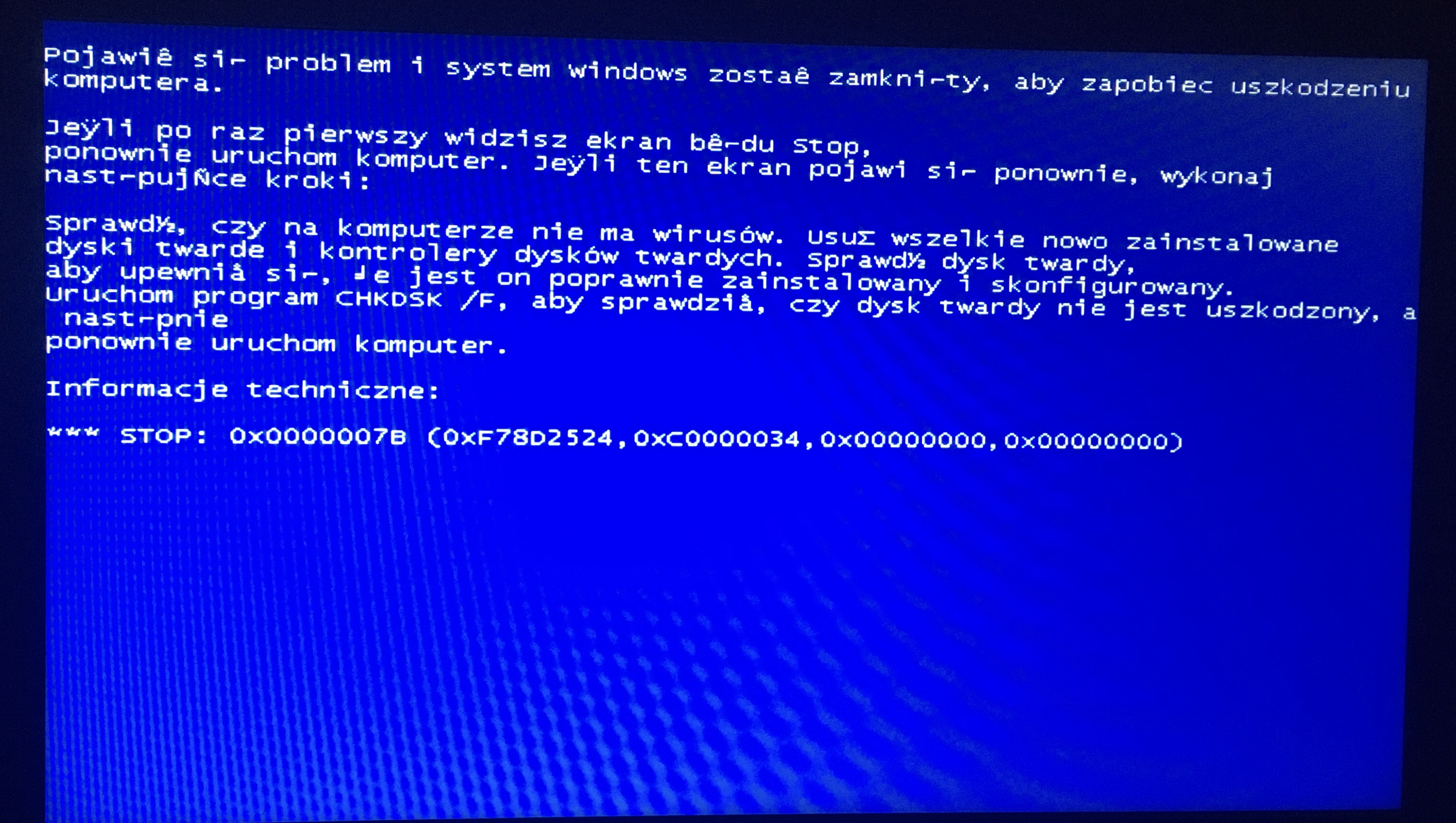 Problem z instalacją win xp - bluescreen podczas instalacji