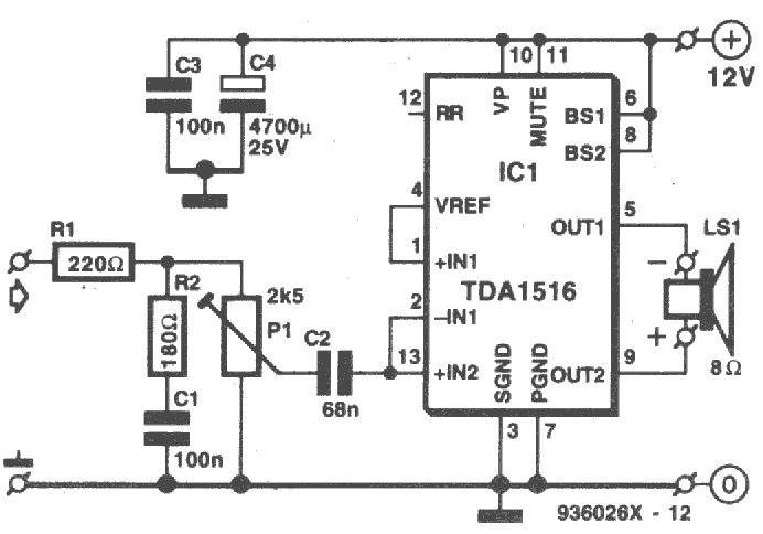Mój pierwszy wzmacniacz na TDA1518BQ - elektroda.pl
