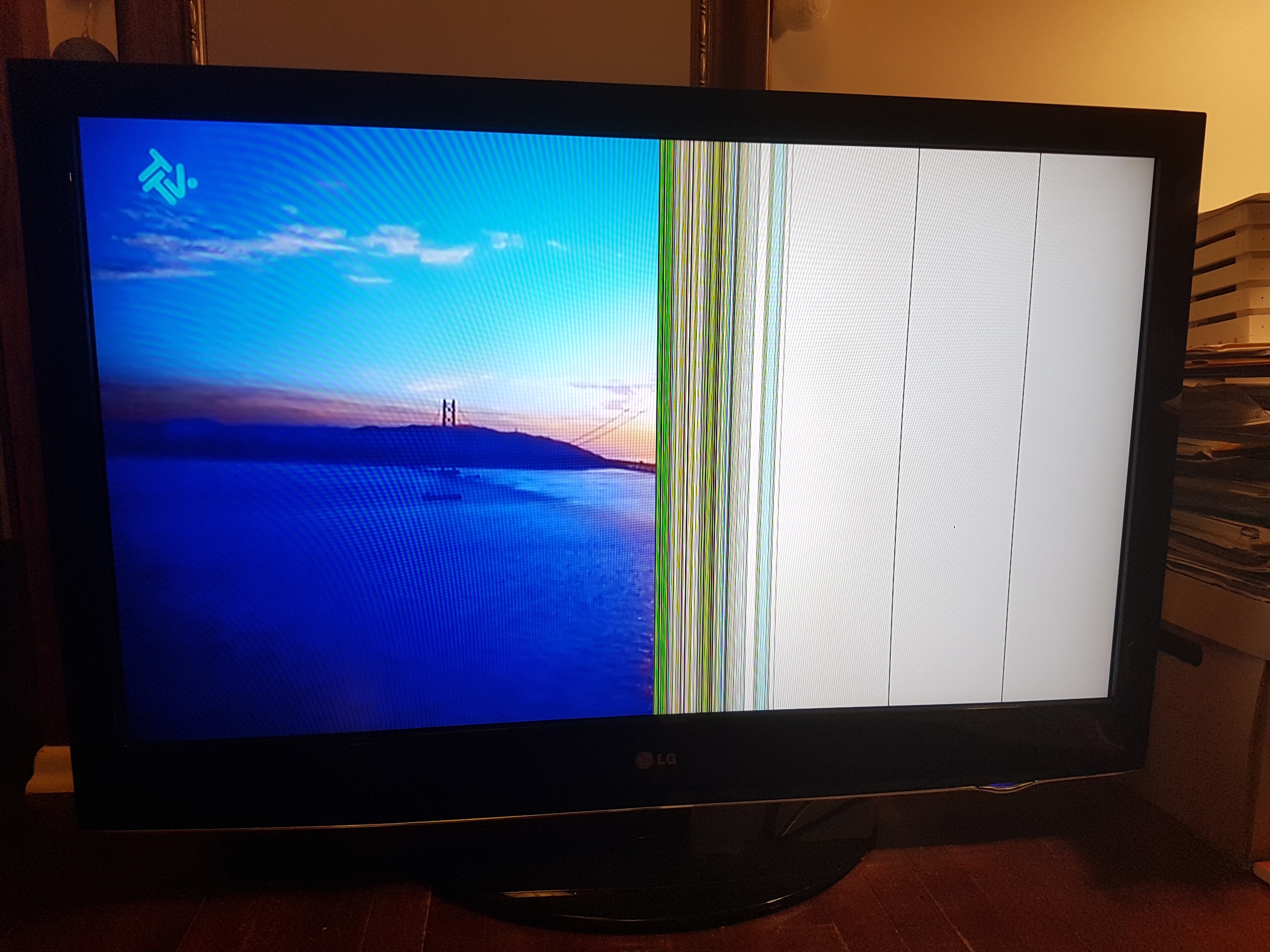 LG 42LH3000 - Telewizor wyświetla równo tylko połowę obrazu - po 10min OK