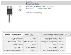 PHILIPS 70FR330/02G - uszkodzone tranzystory BDT64, BDT64C, BDT65C ...