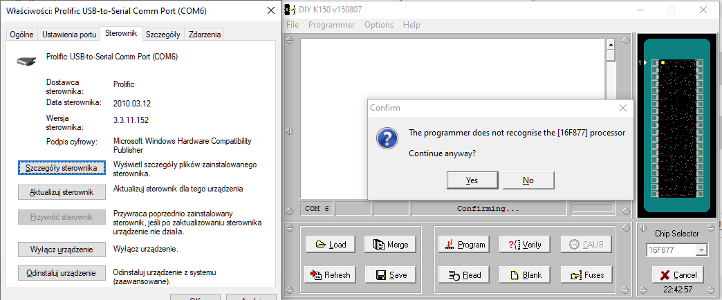 Programator PIC K150: Jak poprawnie odczytać wsad z MCU PIC18F877A na ...