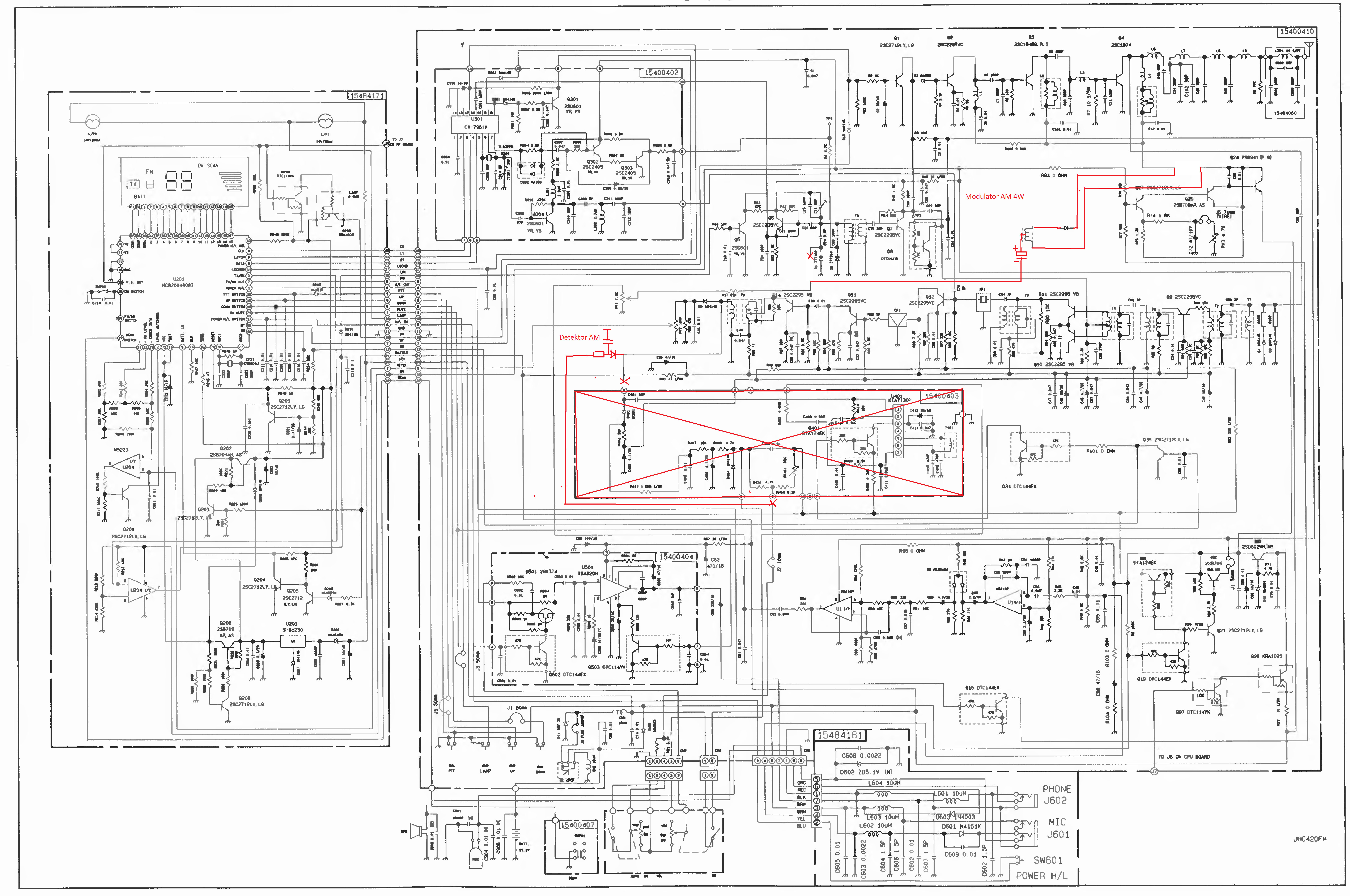 Stabo SH 8000 - Jak poprawnie podłączyć modulator AM i detektor z ARW?