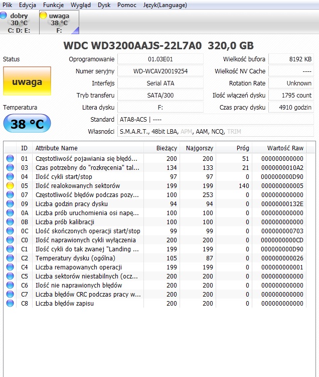 Jak wyciszyć głośno pracujące dyski twarde? Analiza CrystalDiskInfo